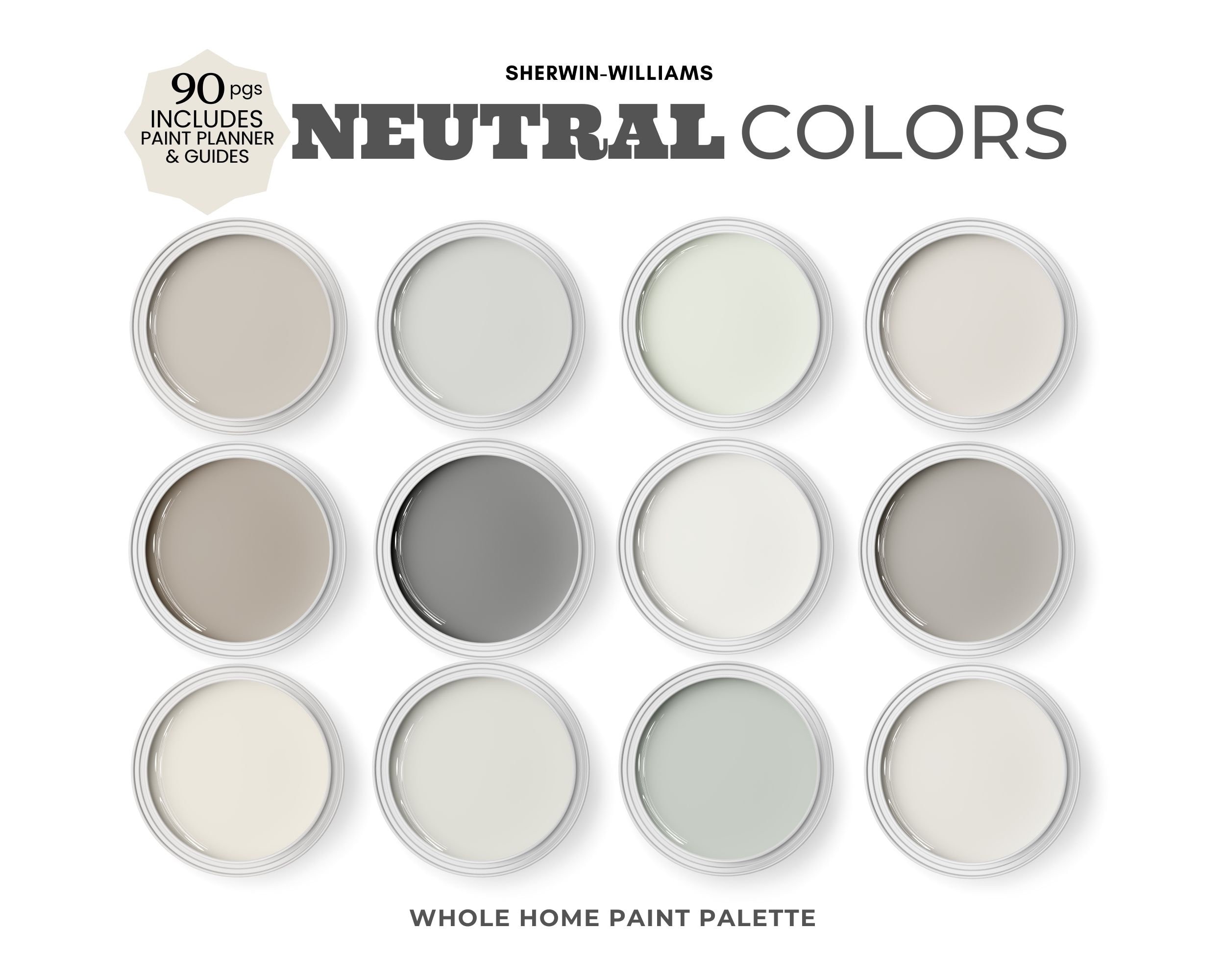 Sherwin Williams Neutral Paint Color Palette (digital Download) - Etsy