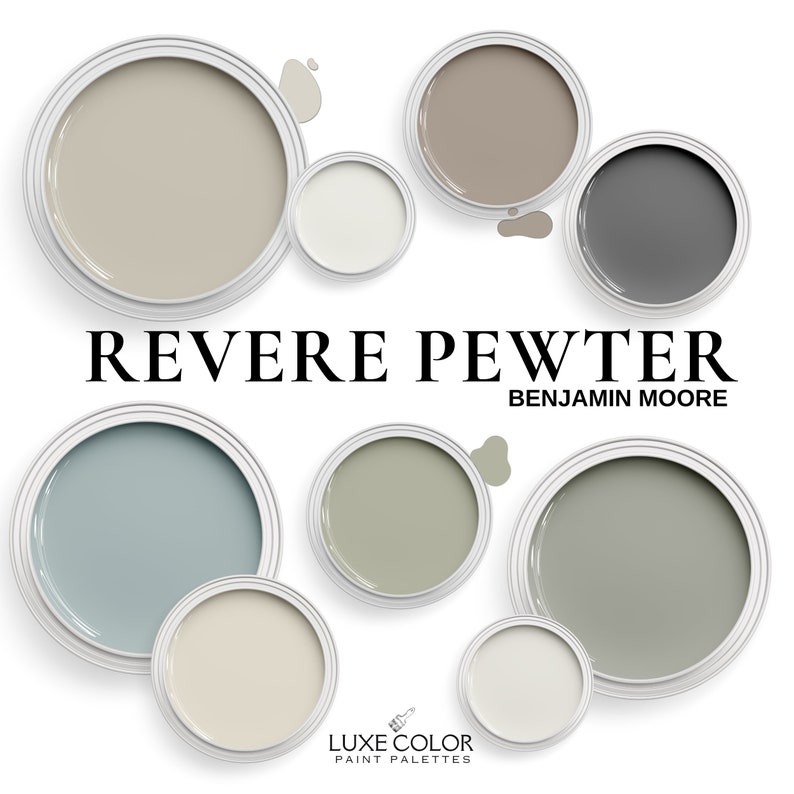 Benjamin Moore Revere Pewter Color Palette Guide | Neutral Gray Paint ...