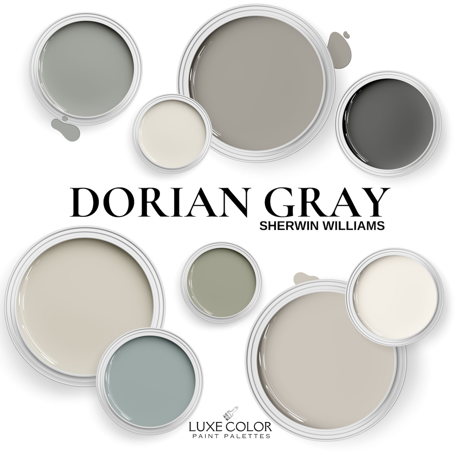 Sherwin Williams Dorian Gray Color Palette - Coordinating Colors for ...