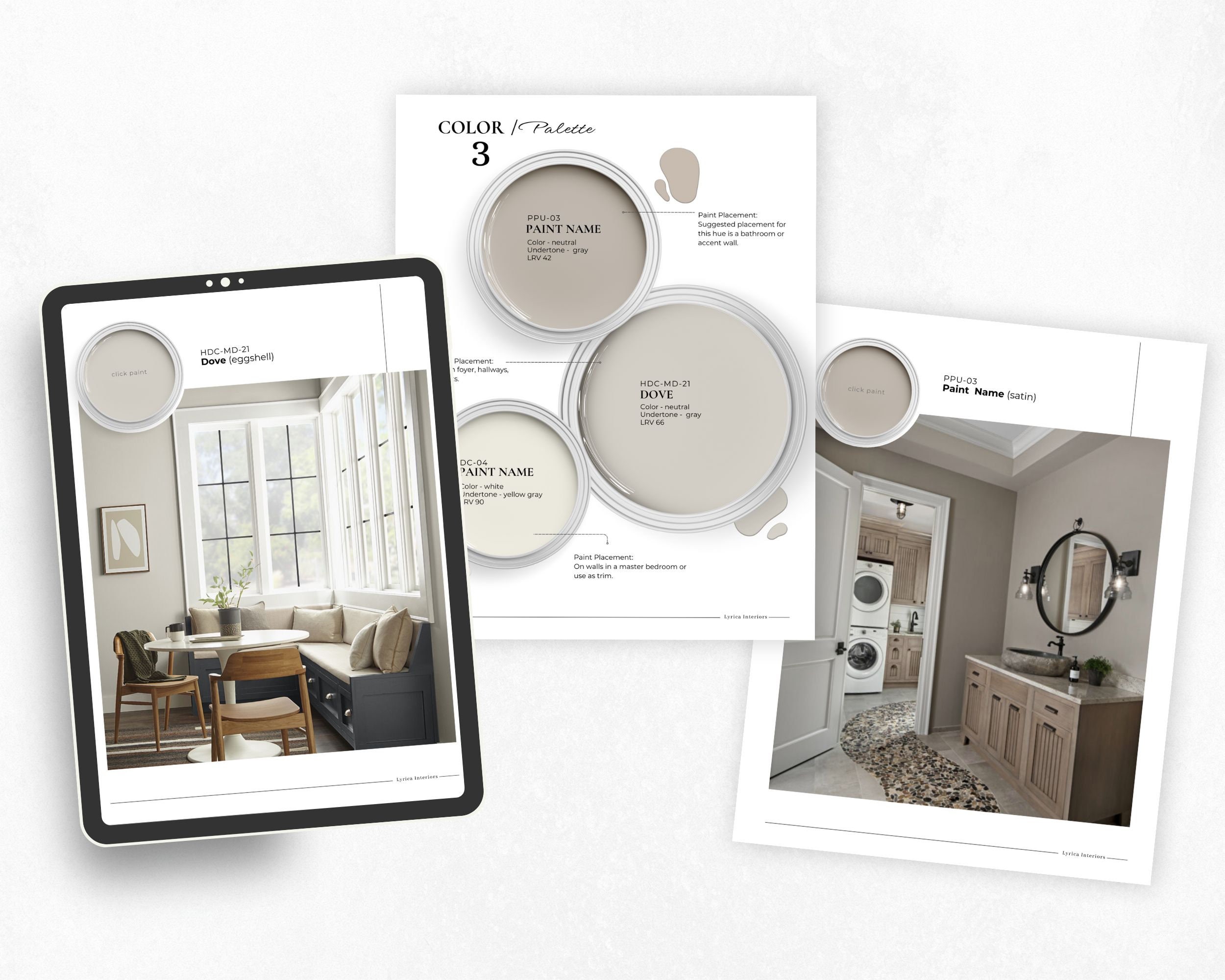 Behr Dove Color Palette Paint Color Scheme for Whole House. Includes ...