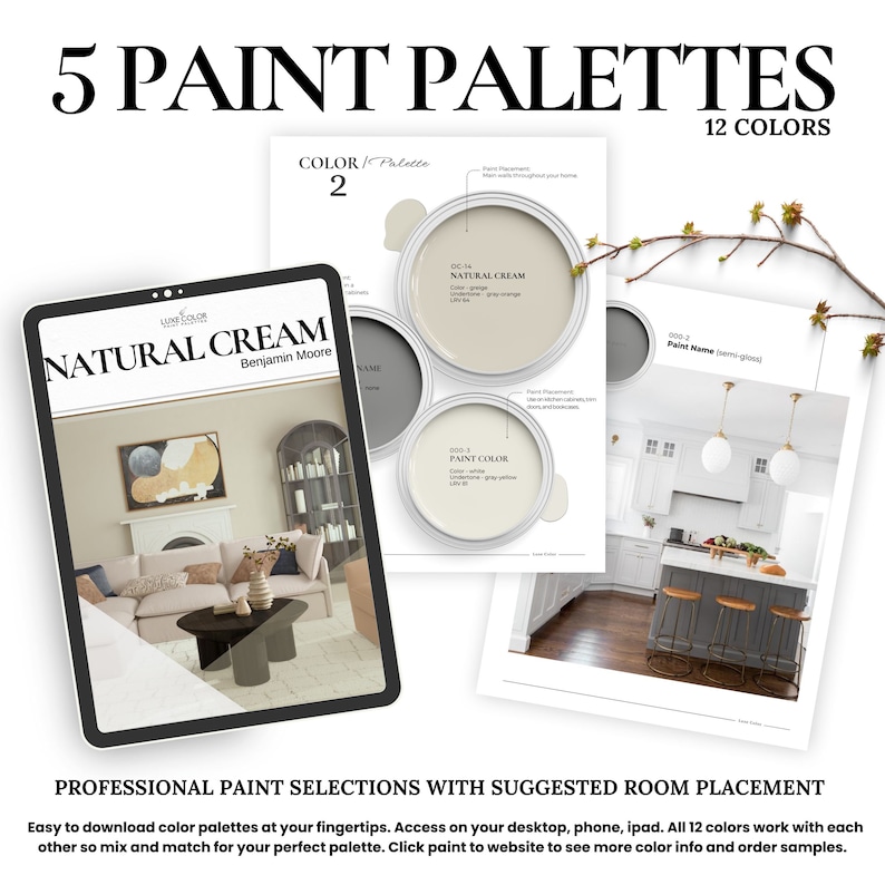 Benjamin Moore Natural Cream and Complementary Colors ~ Color Palette ...
