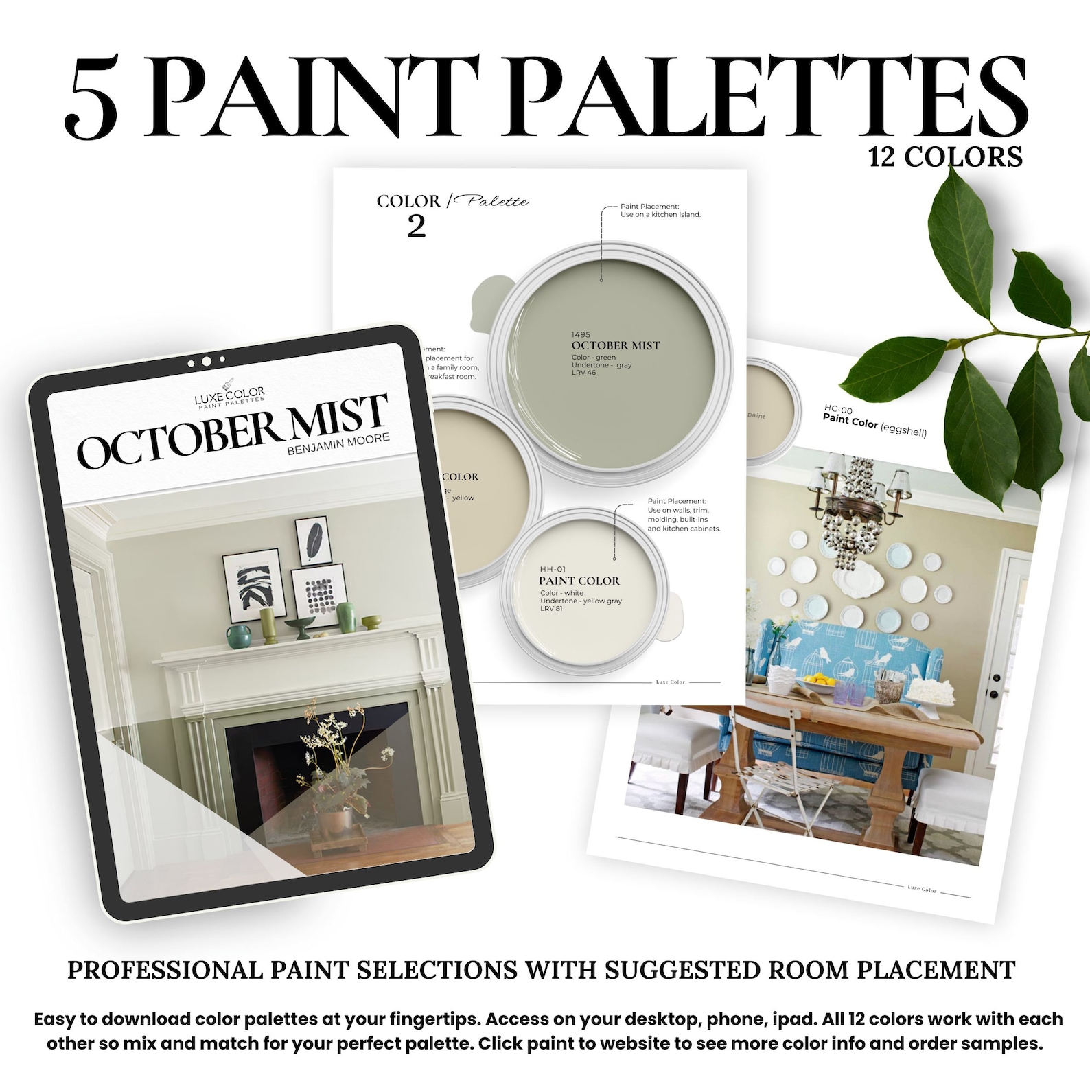 Benjamin Moore October Mist Color Palette ~ Coordinating Paint Colors ...