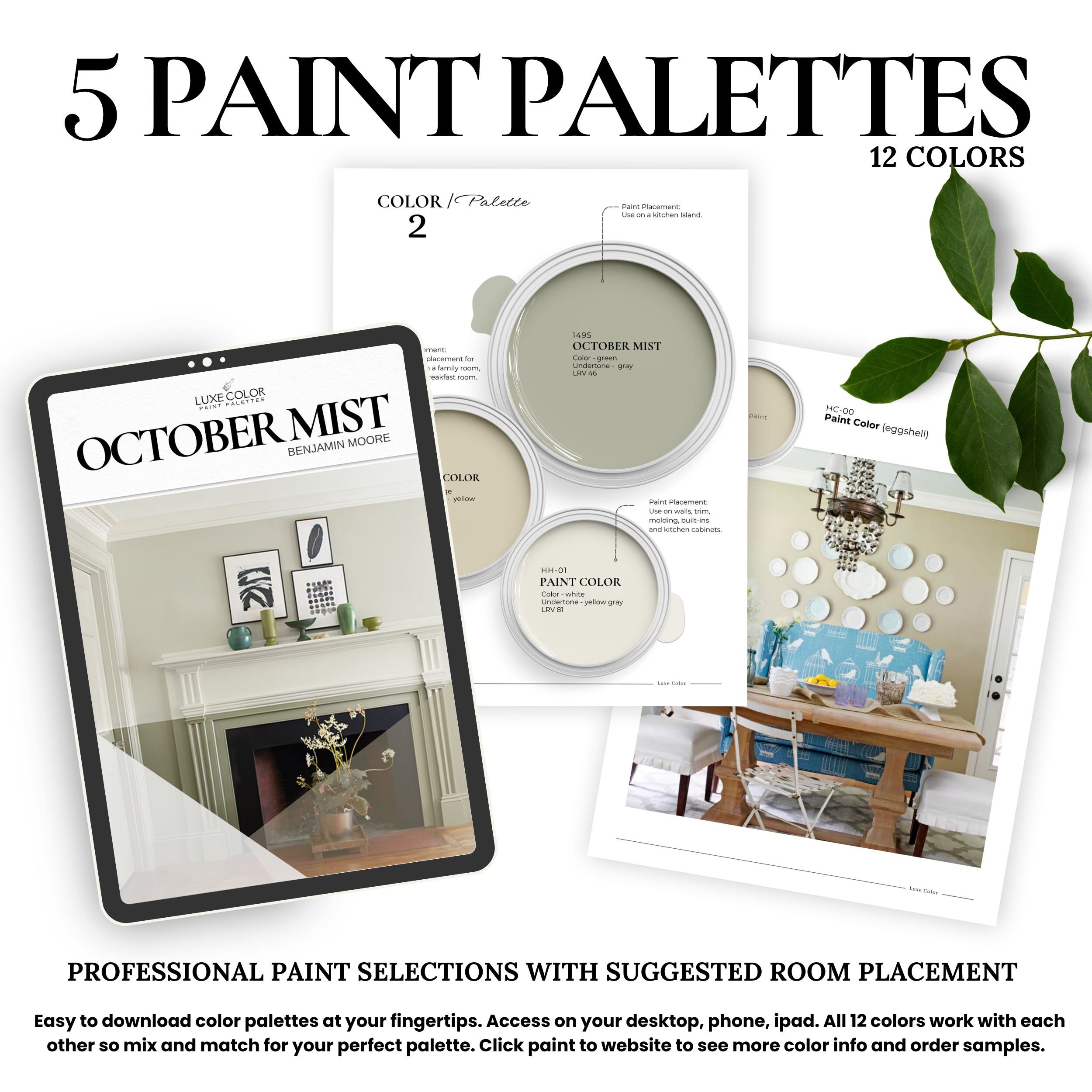 Benjamin Moore October Mist Color Palette ~ Coordinating Paint Colors ...