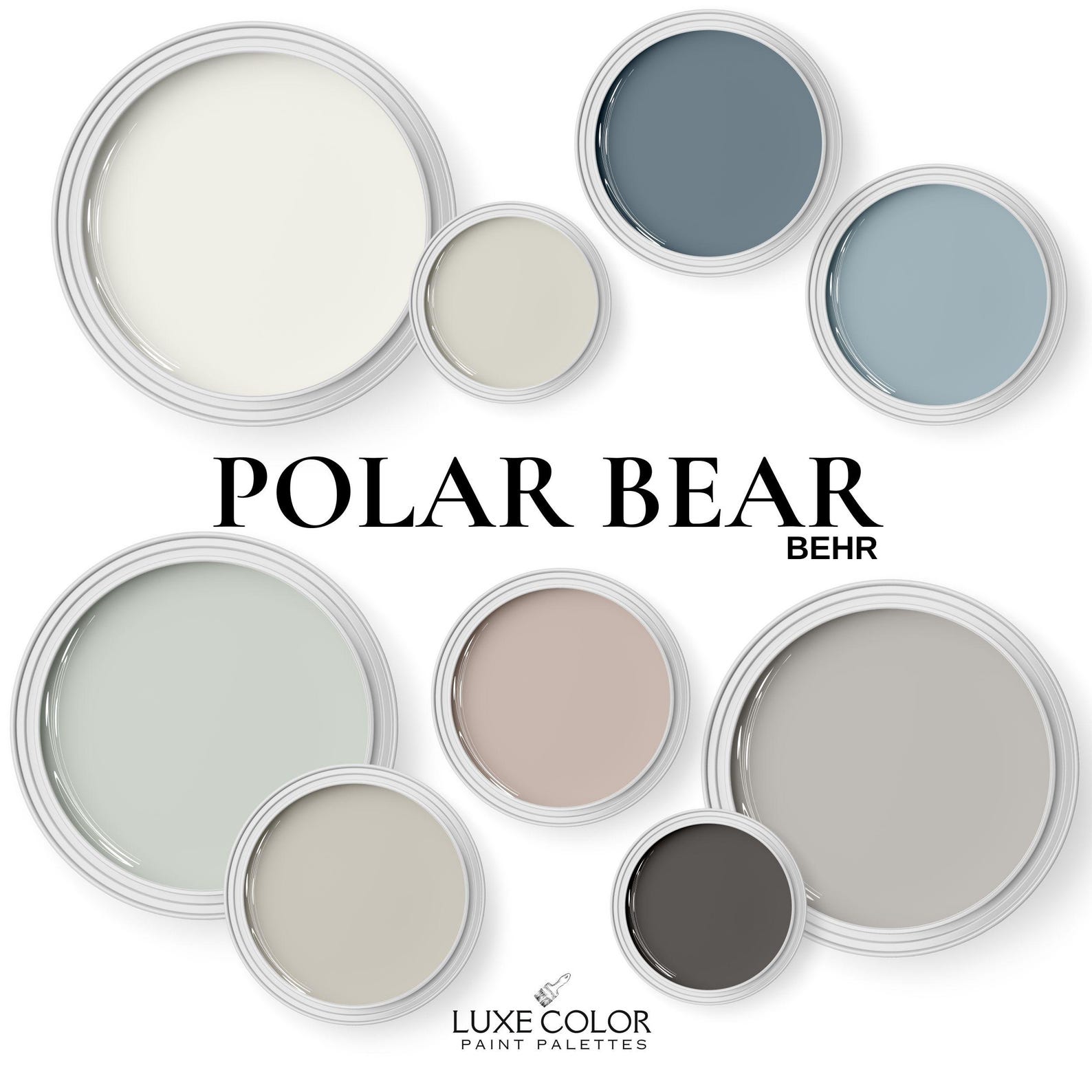 Behr Polar Bear Color Palette With Paint Combinations | Interior Paint ...