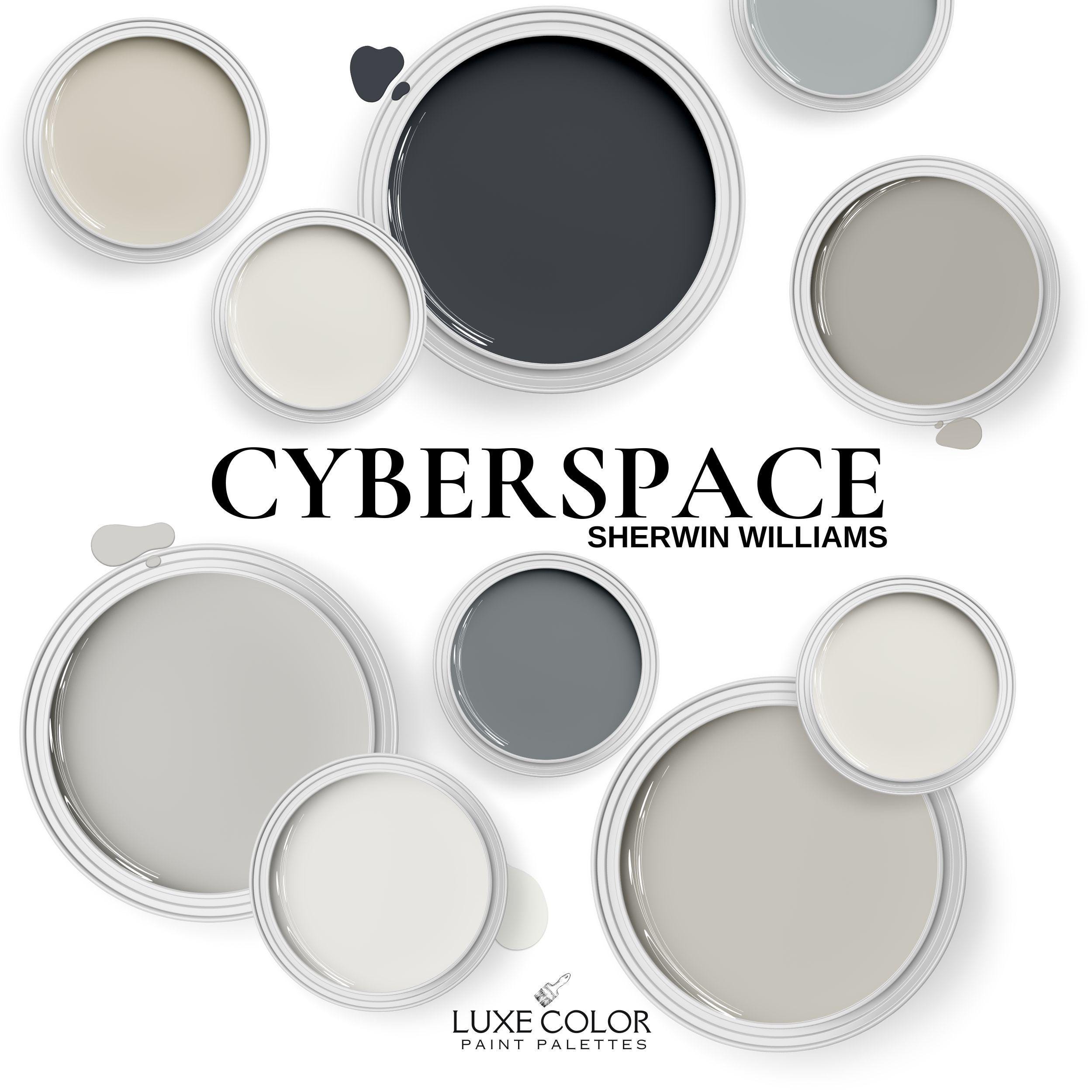 Sherwin Williams Cyberspace Paint Palette Guide | Dark Blue Gray Paint ...