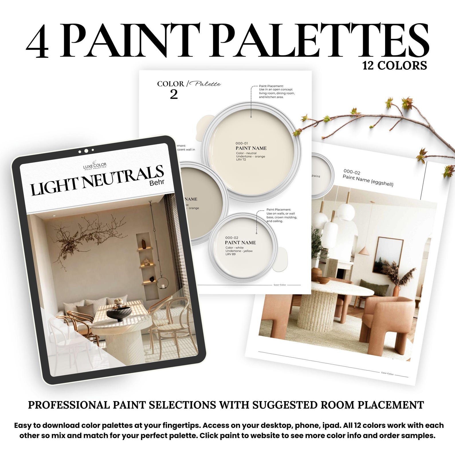 Behr Paint Combinations Featuring Light Neutral Paint Colors for Living ...