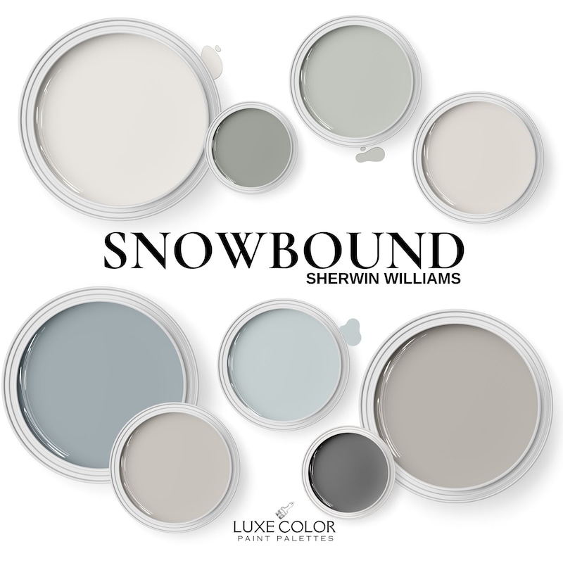 Sherwin Williams Snowbound Color Palette - Etsy