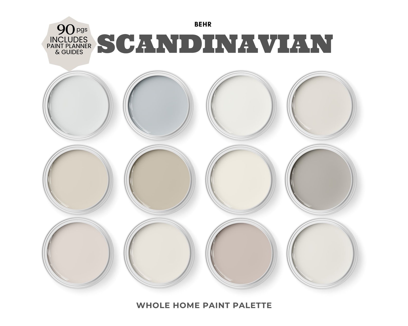 Scandinavian Color Palette From Behr Paintsincludes Behr - Etsy