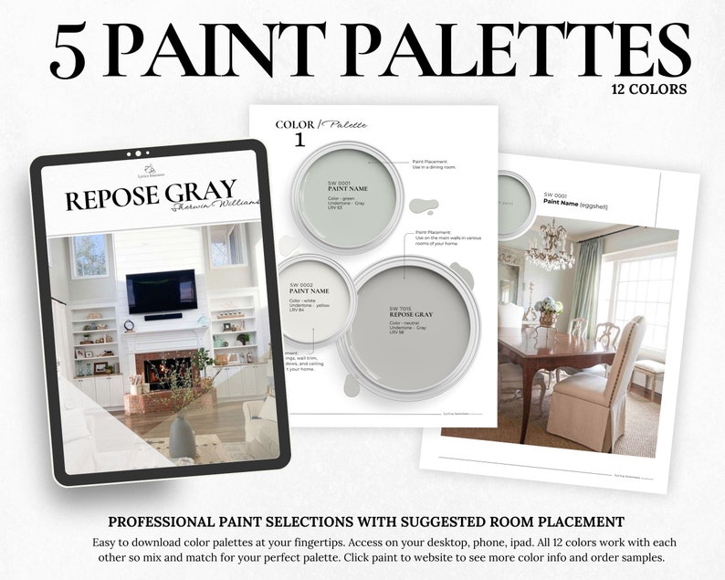 Sherwin Williams Repose Gray Color Palette ~ Coordinating Colors for ...