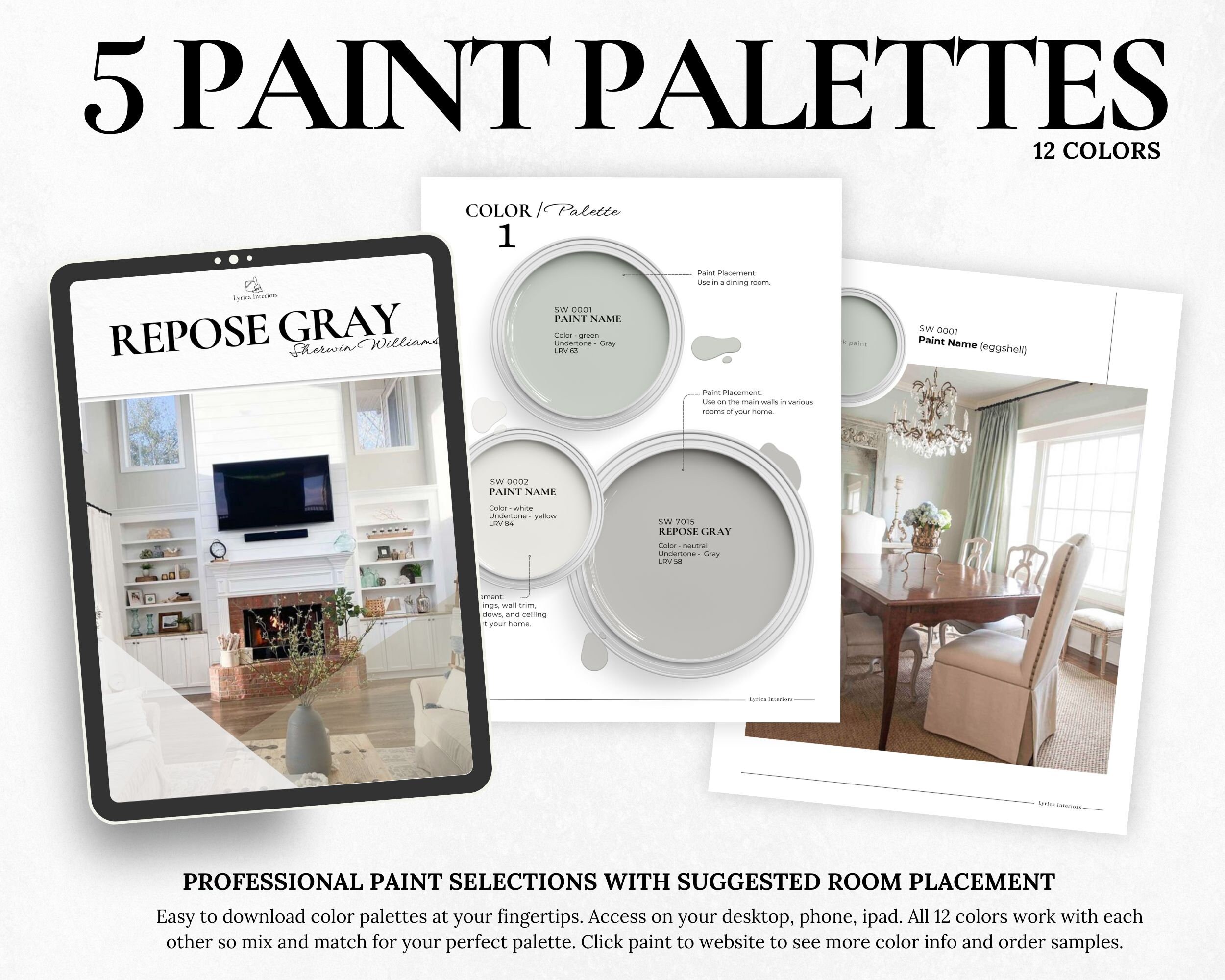 Sherwin Williams Repose Gray Color Palette ~ Coordinating Colors for ...
