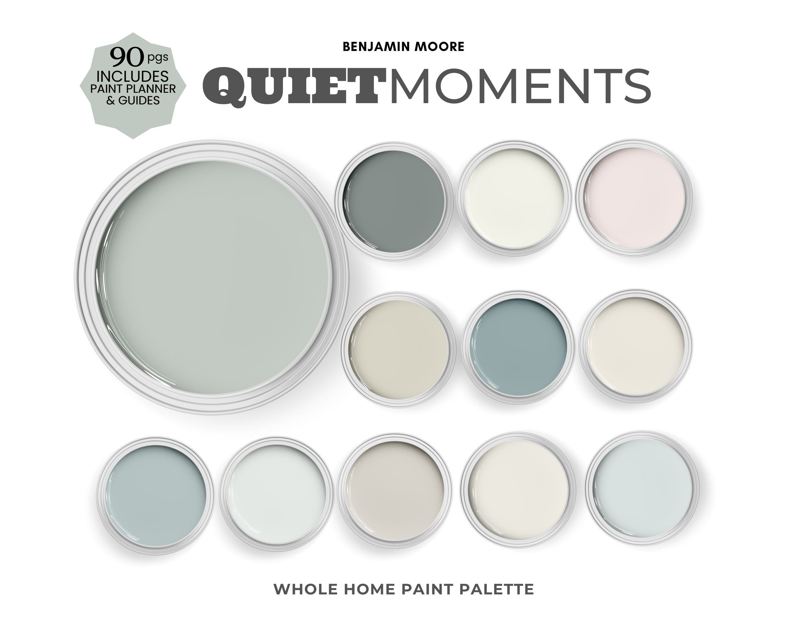 Benjamin Moore Quiet Moments Color Palette. Coordinating Paints for ...
