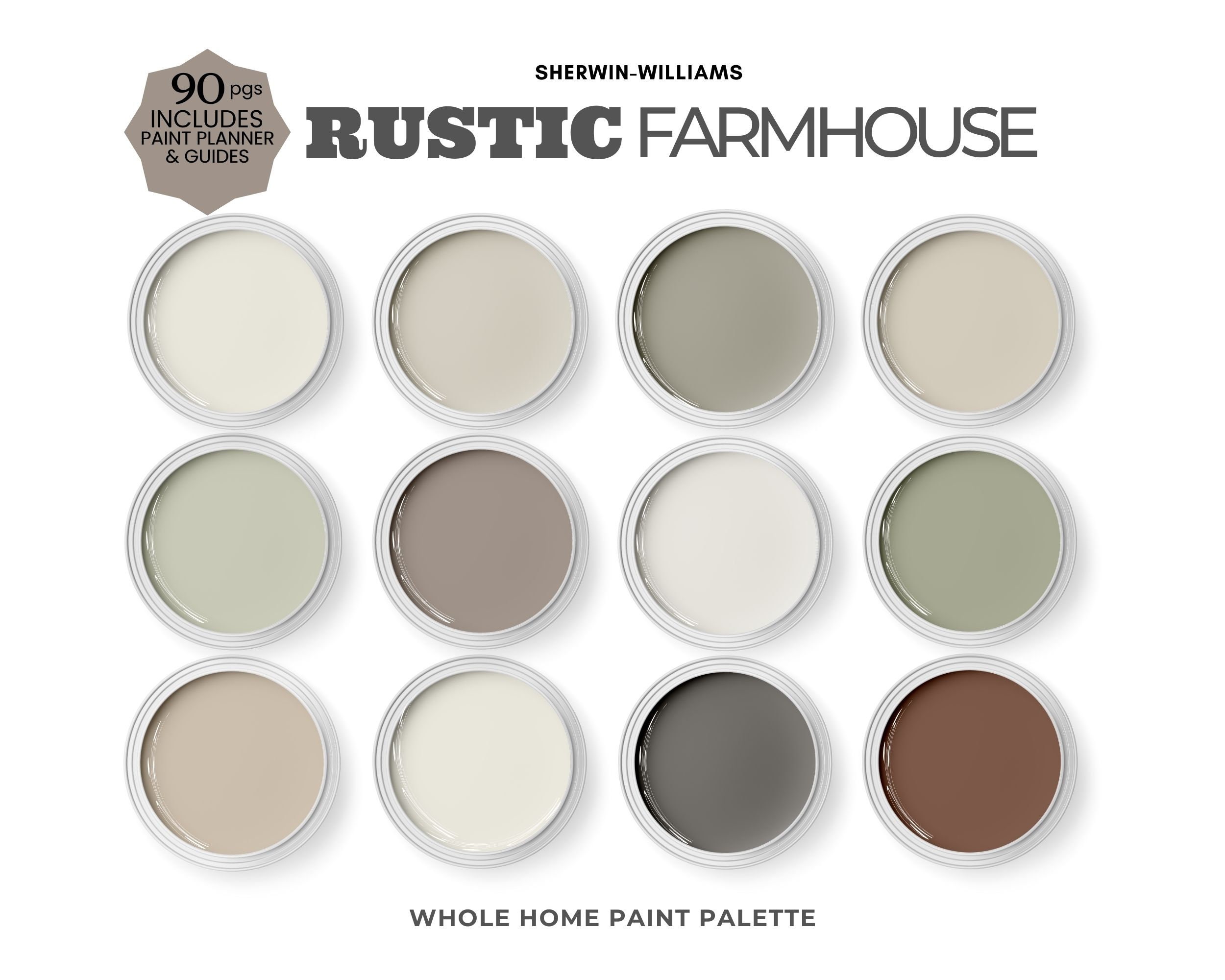Rustic Farmhouse Color Palette Color Scheme With Sherwin Williams Clary ...