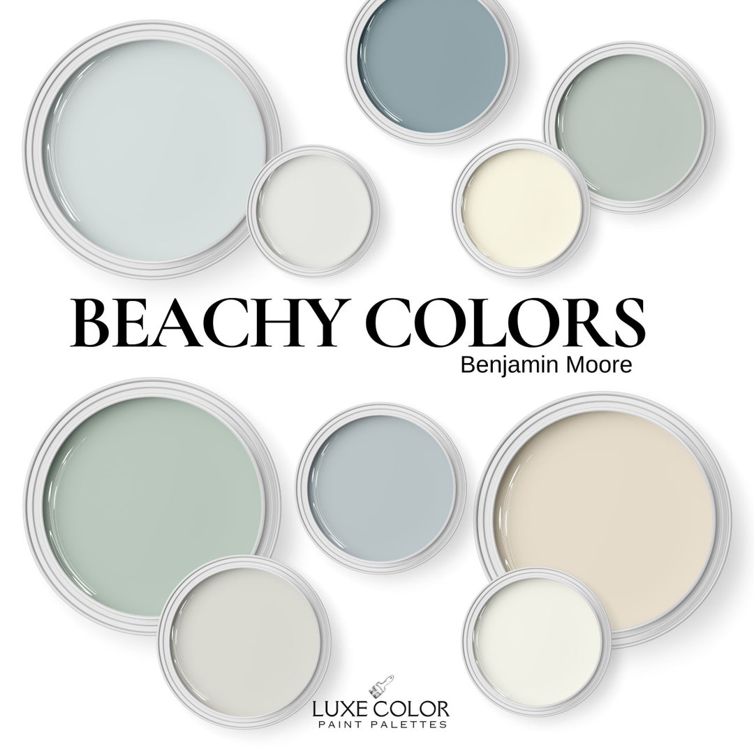 Beachy Paint Colors~ Benjamin Moore Paint Palette for Living Room ...