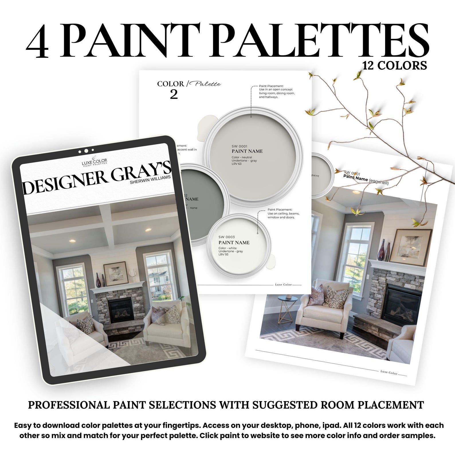 Sherwin Williams Gray Colors Palette | Coordinating Shades of Gray ...