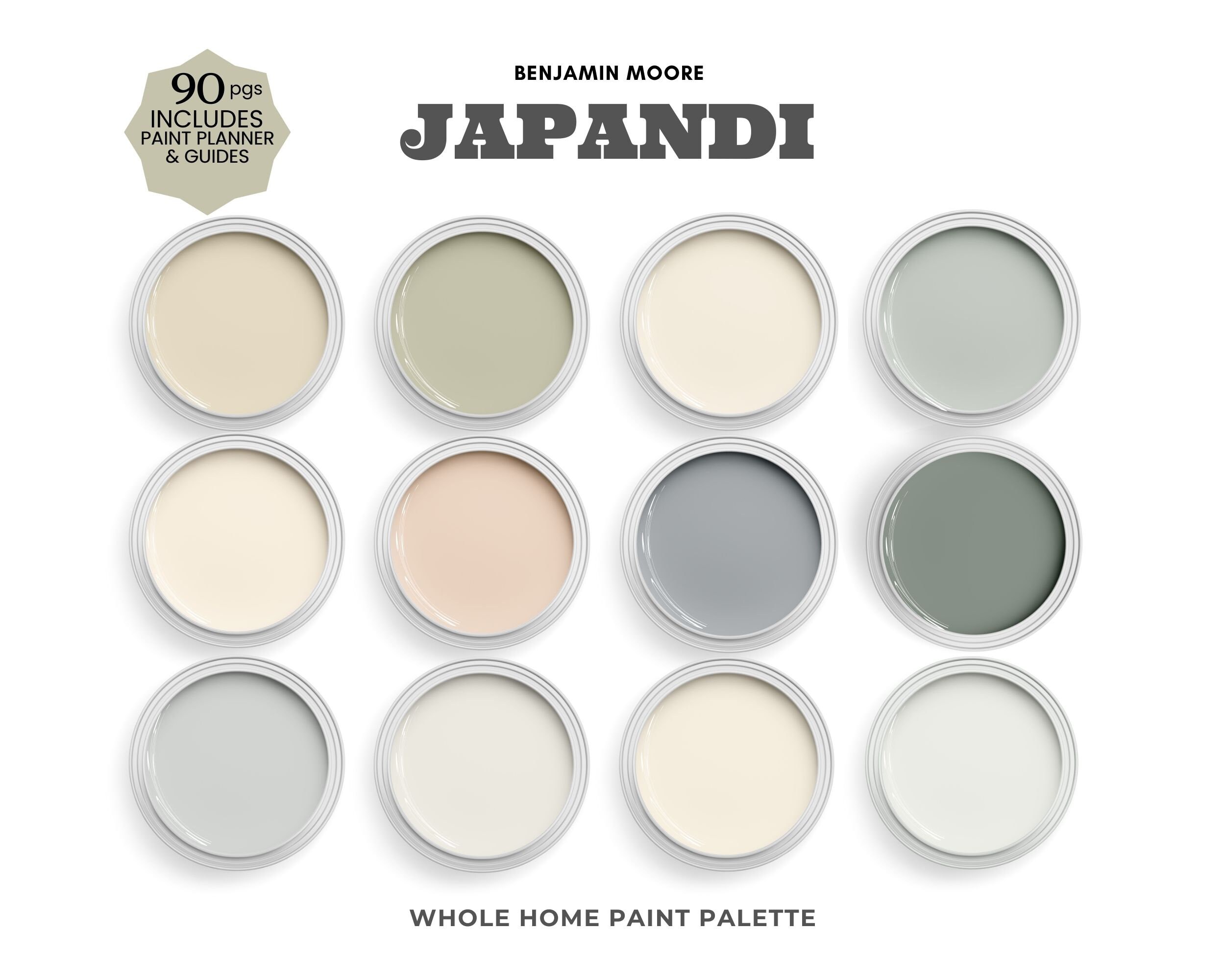 Japandi-Farbpalette Beste Farben für Wohnzimmer und Schlafzimmer Innenfarben von Benjamin Moore ...