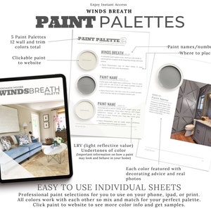 Benjamin Moore Wind's Breath Color Palette , Paint Colors for Living ...