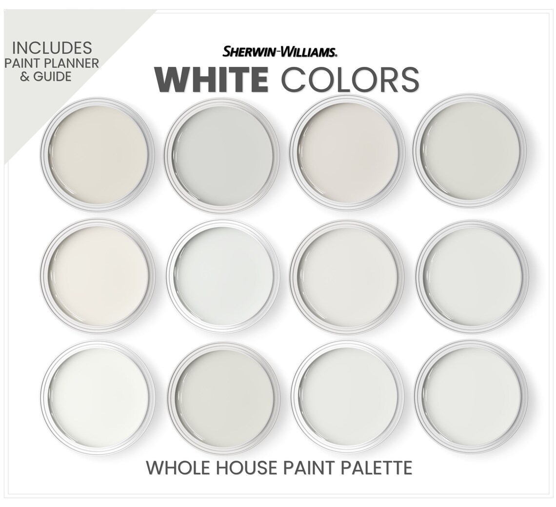 Sherwin William White Paint Colors Best White Colors for - Etsy