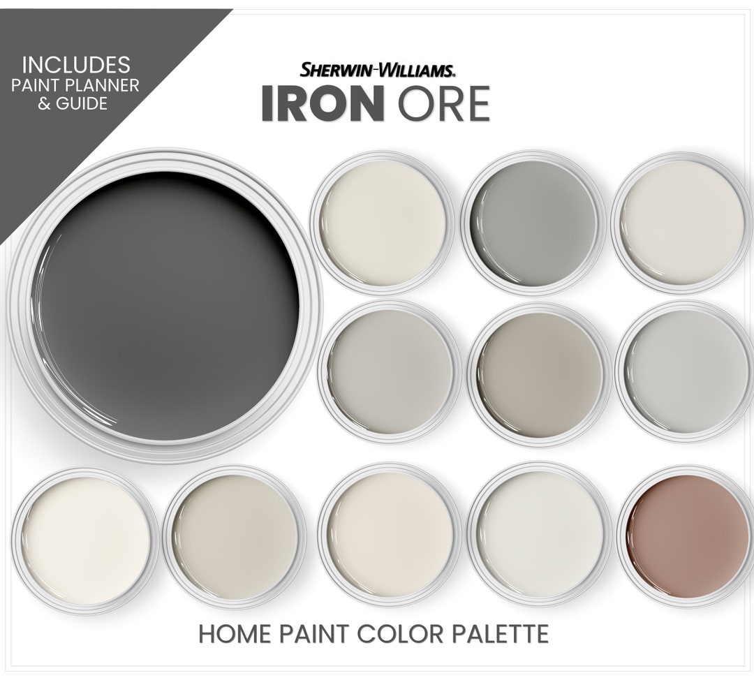 Iron Ore Paint Color Palette With Coordinating Colors to Use - Etsy