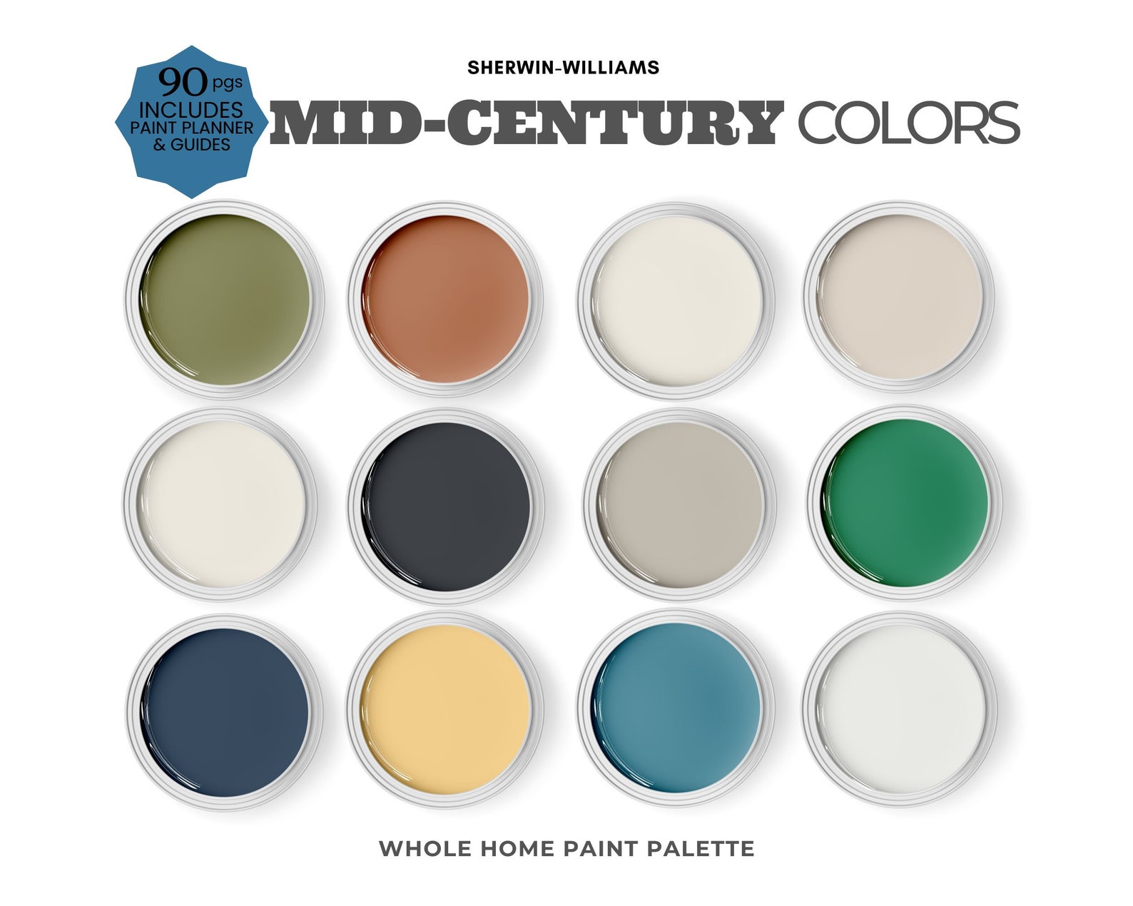 Mid Century Modern Colors Palette Sherwin Williams mid Century Modern ...