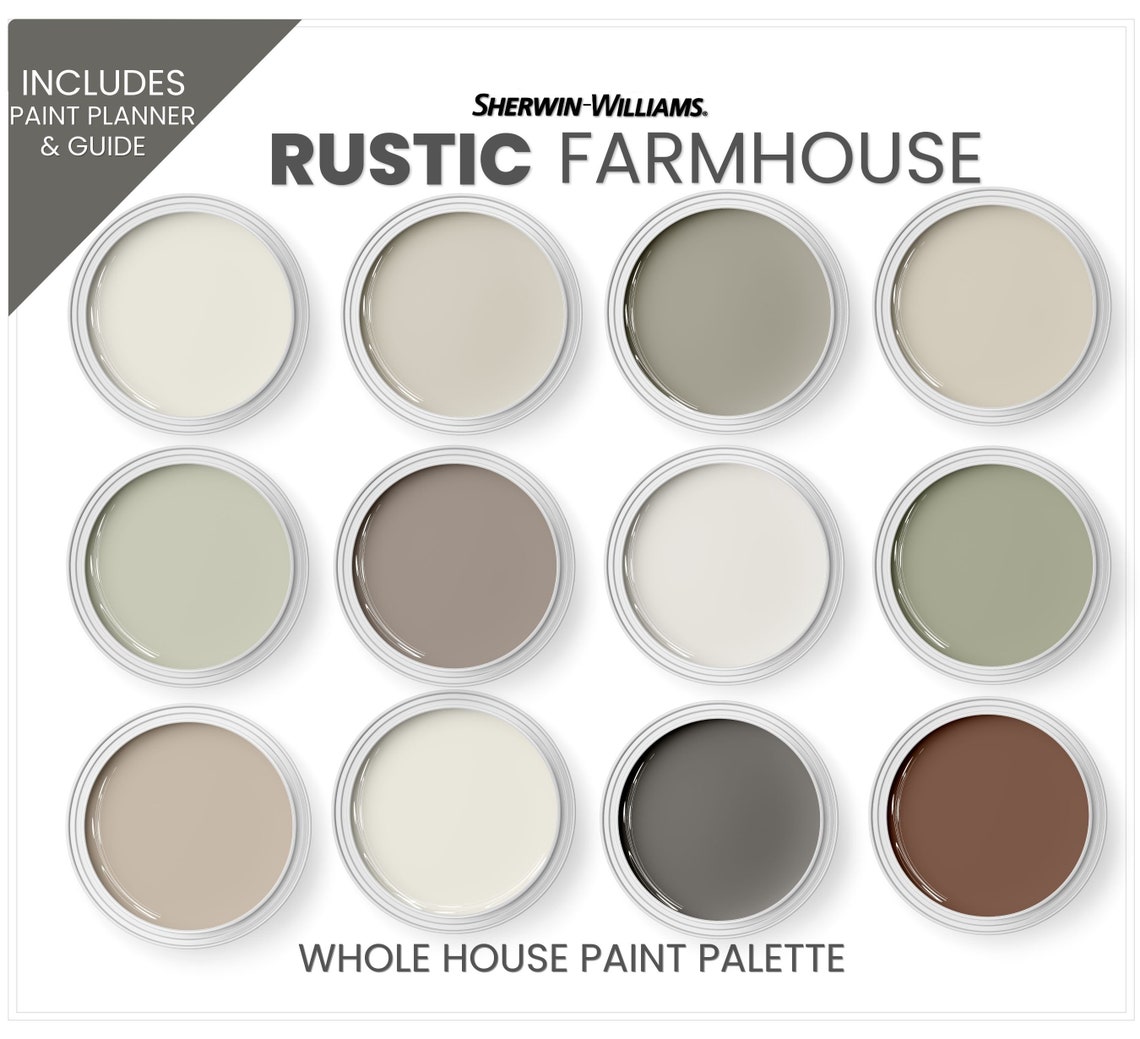 Rustic Farmhouse Color Palette Color Scheme With Sherwin - Etsy