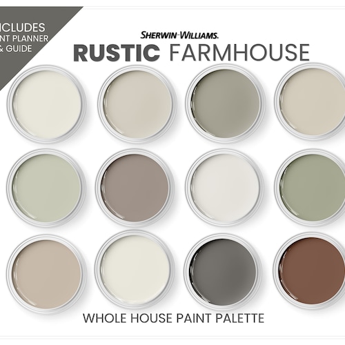 Rustic Farmhouse Color Palette Color Scheme With Sherwin - Etsy