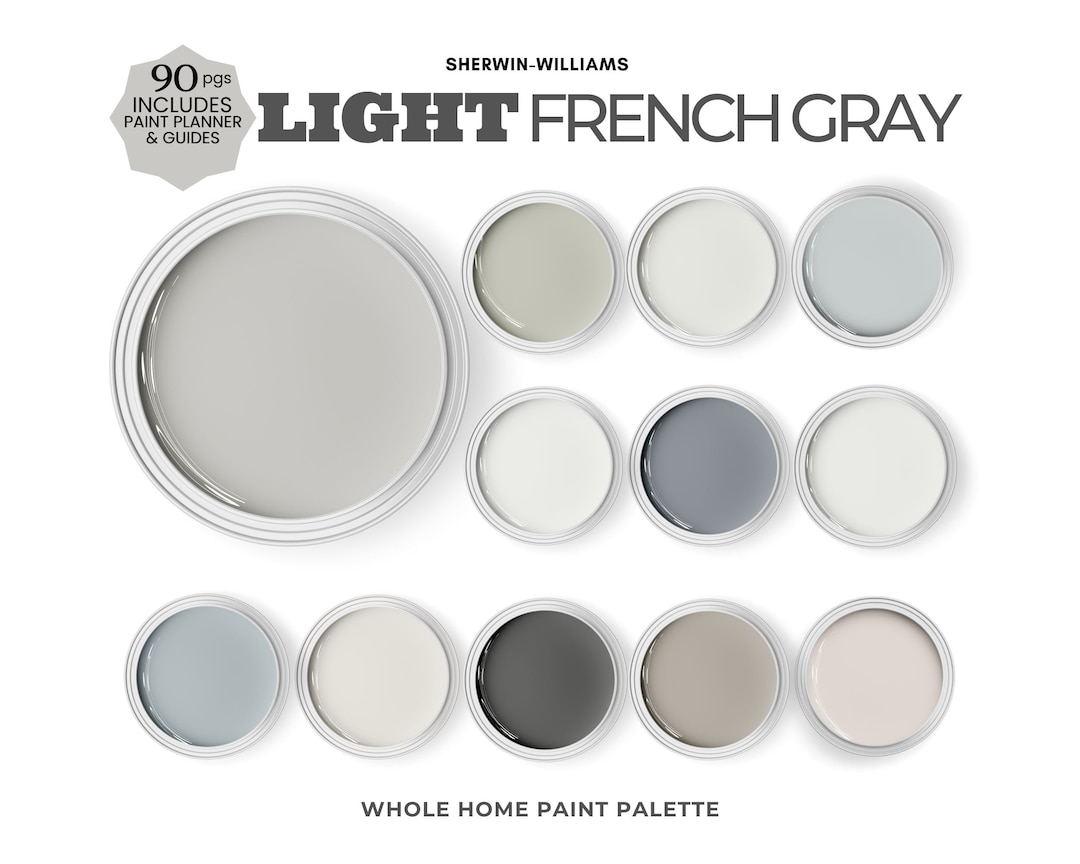 Light French Gray Color Palette Top Sherwin Williams Gray - Etsy Canada