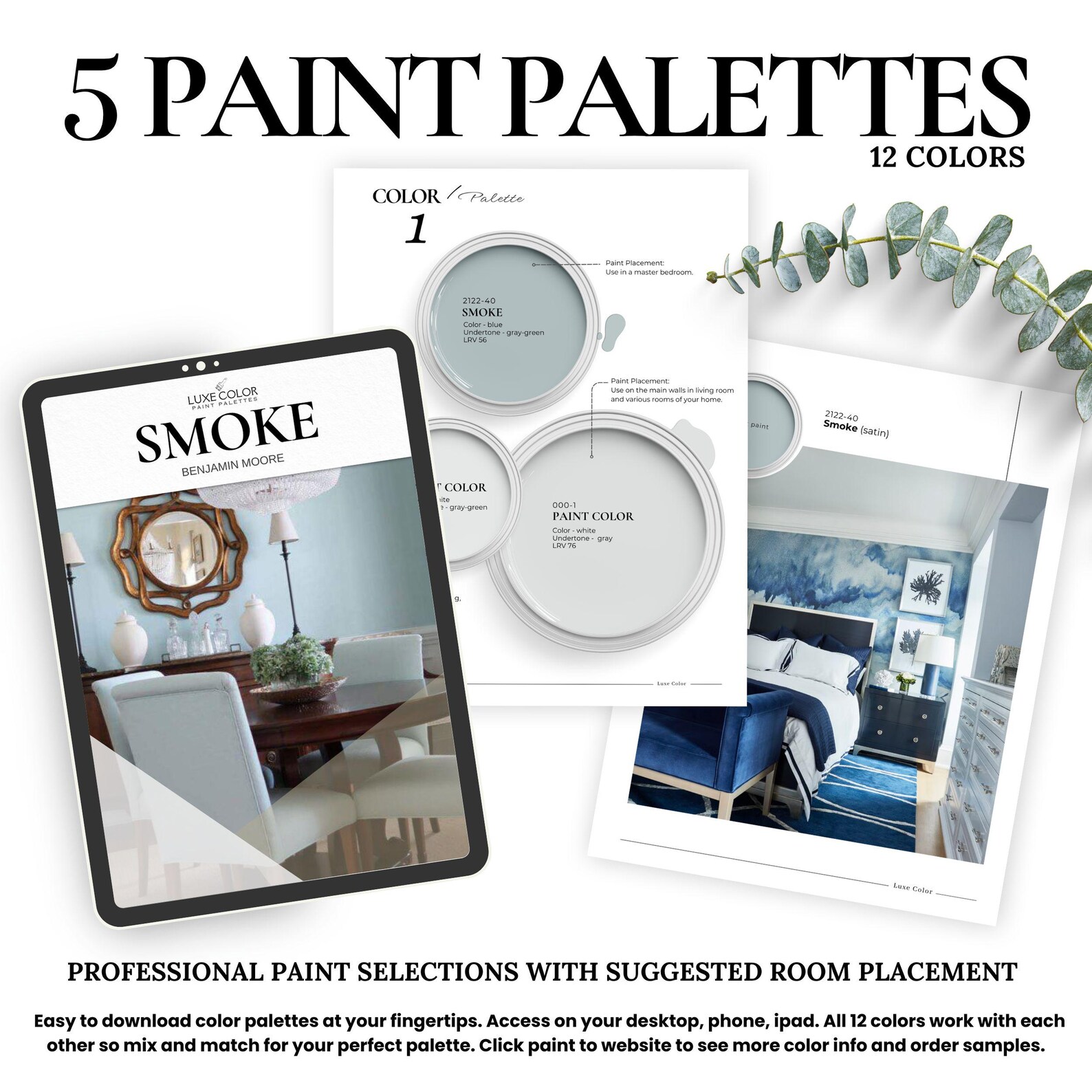 Benjamin Moore Smoke Color Palette. Complementary Colors for Your ...