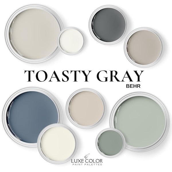 Behr Toasty Gray Color Palette Coordinating Colors for Living Room ...