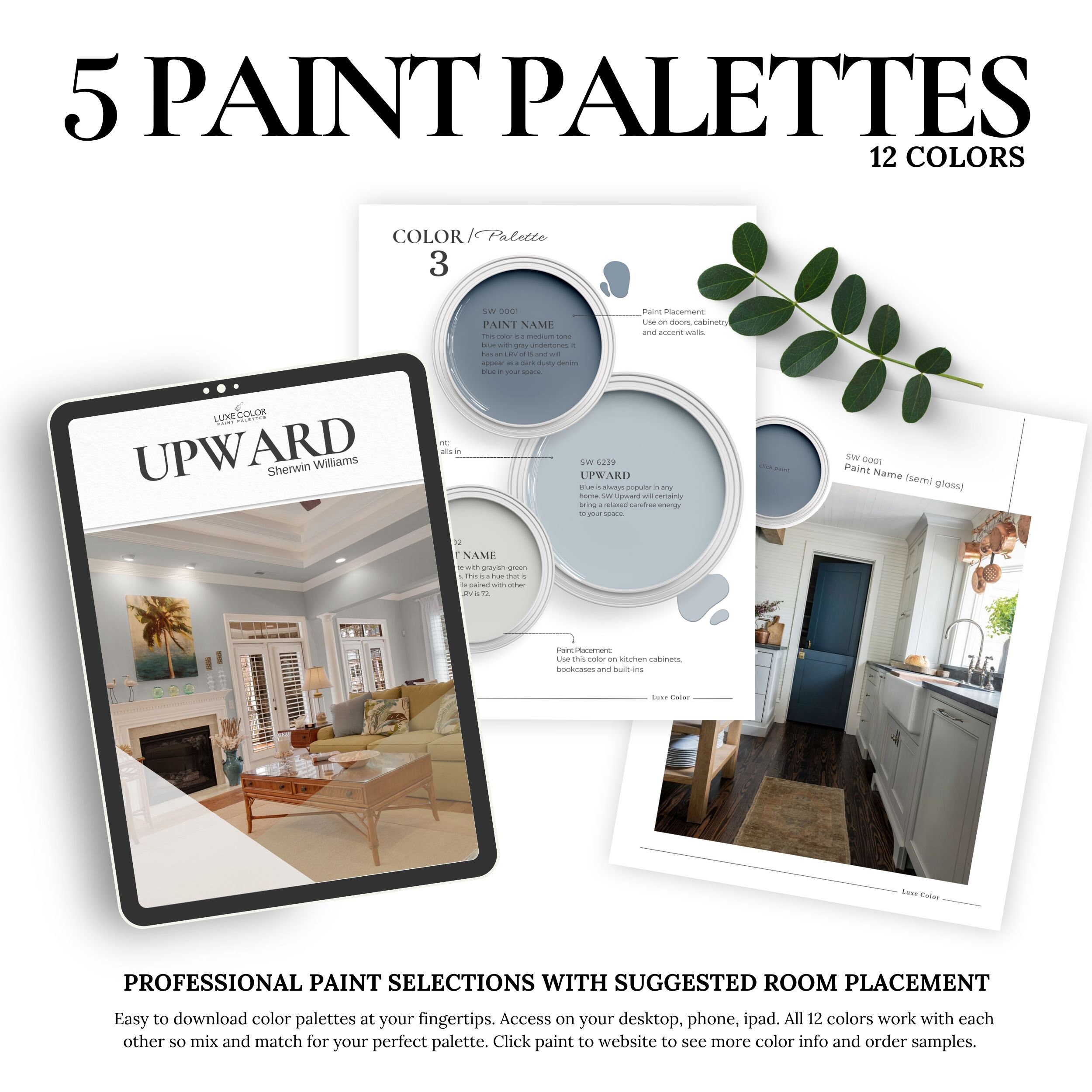 Sherwin Williams Upward Color Palette Coordinating Colors for Bedroom ...