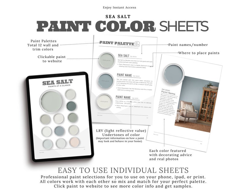 Sherwin Williams Sea Salt and Coordinating Colors Sea Salt Palette für ...