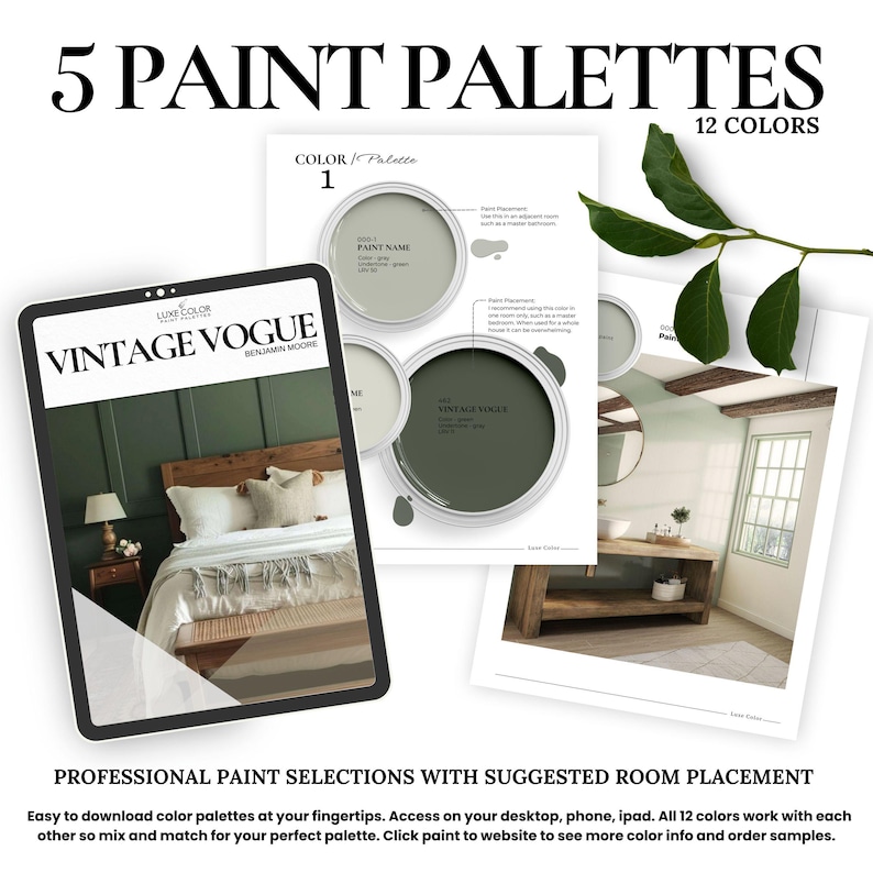 Benjamin Moore Vintage Vogue Paint Palette (digital Download) - Etsy