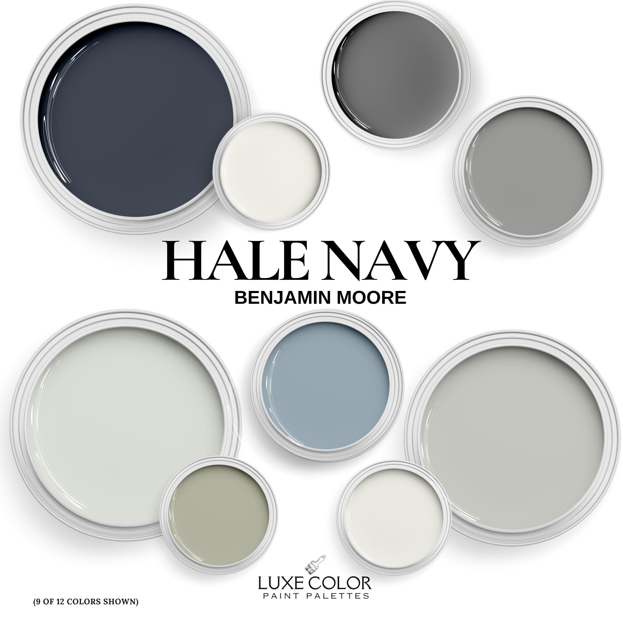 Benjamin Moore Hale Navy Color Palette, Coordinating Colors for Living ...