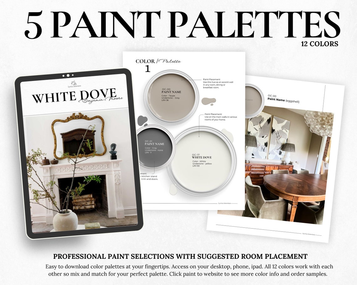 Benjamin Moore White Dove Complementary Colors Color Palette for Whole ...