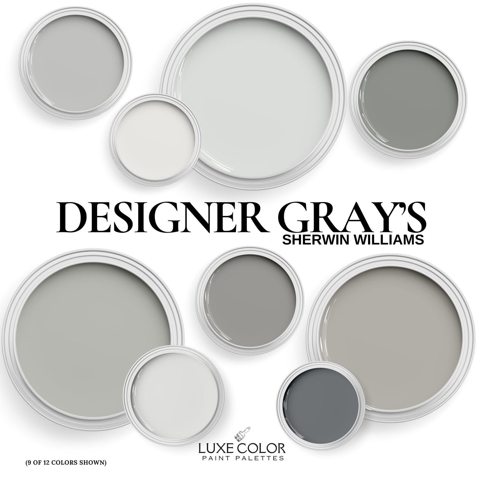 Sherwin Williams Gray Colors Palette | Coordinating Shades of Gray ...