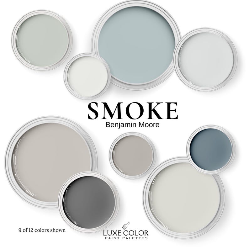 Benjamin Moore Smoke Color Palette: Whole House Paint Colors (digital ...