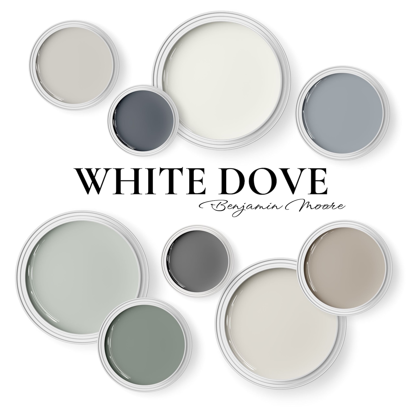 Benjamin Moore White Dove Complementary Colors Color Palette for Whole ...