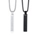 Silver Long Bar Pendant Necklace for Men or Women, Stainless Steel ...