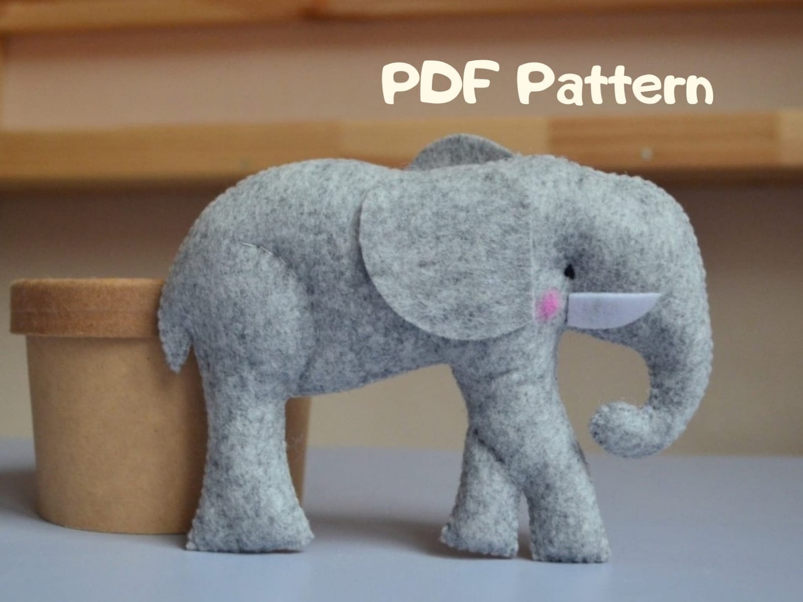 PDF Pattern Elephant Sewing Stuffed Animal DIY Felt - Etsy