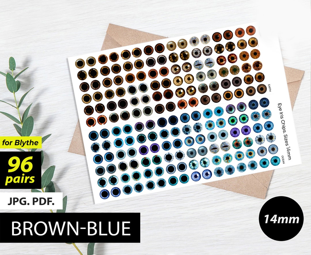 96 paires de puces Printable Eye. 14mm Blythe Doll Eyes. - Etsy France
