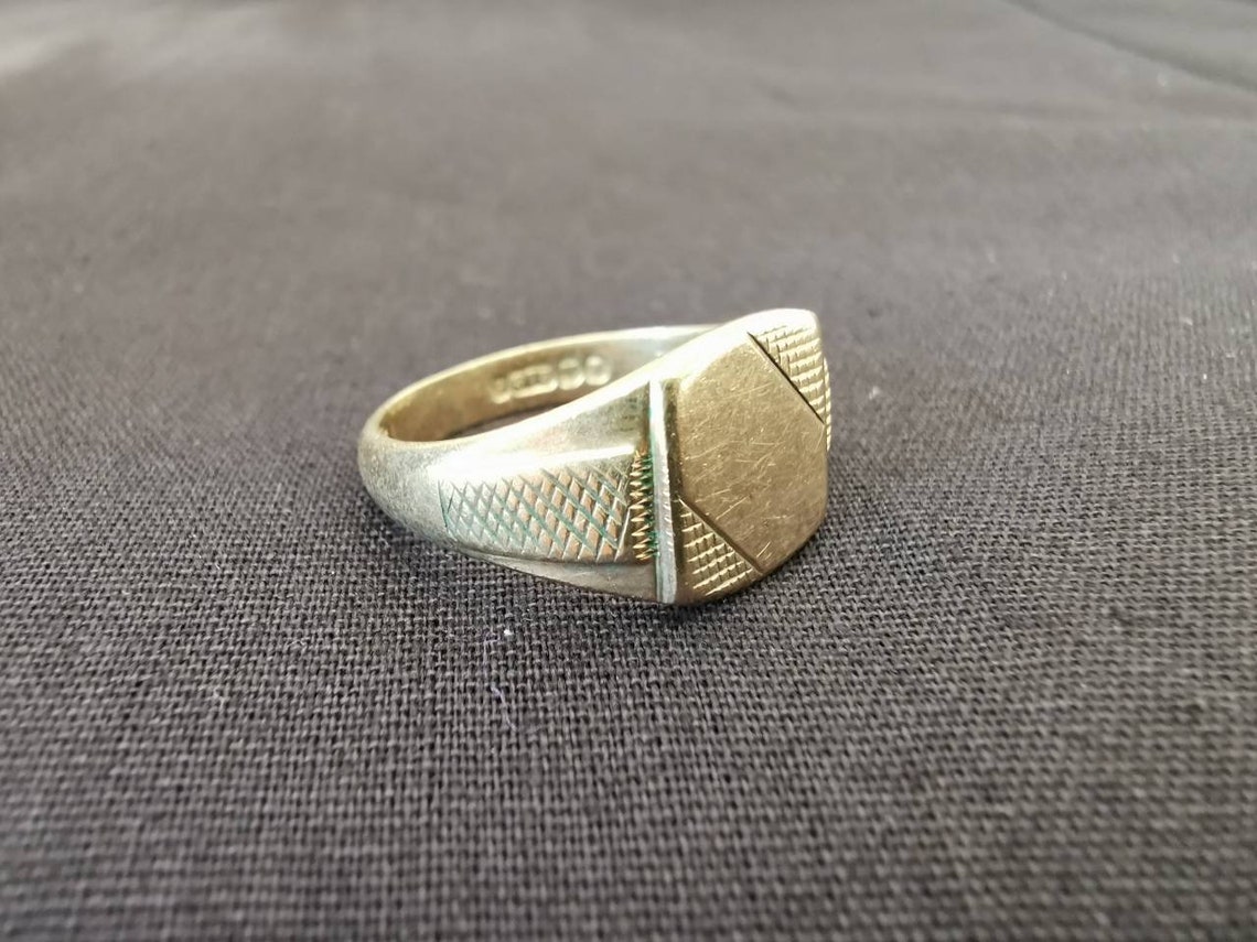 Vintage Chunky 9ct Solid Gold Signet Ring by Lawson Ward & Gammage UK T ...