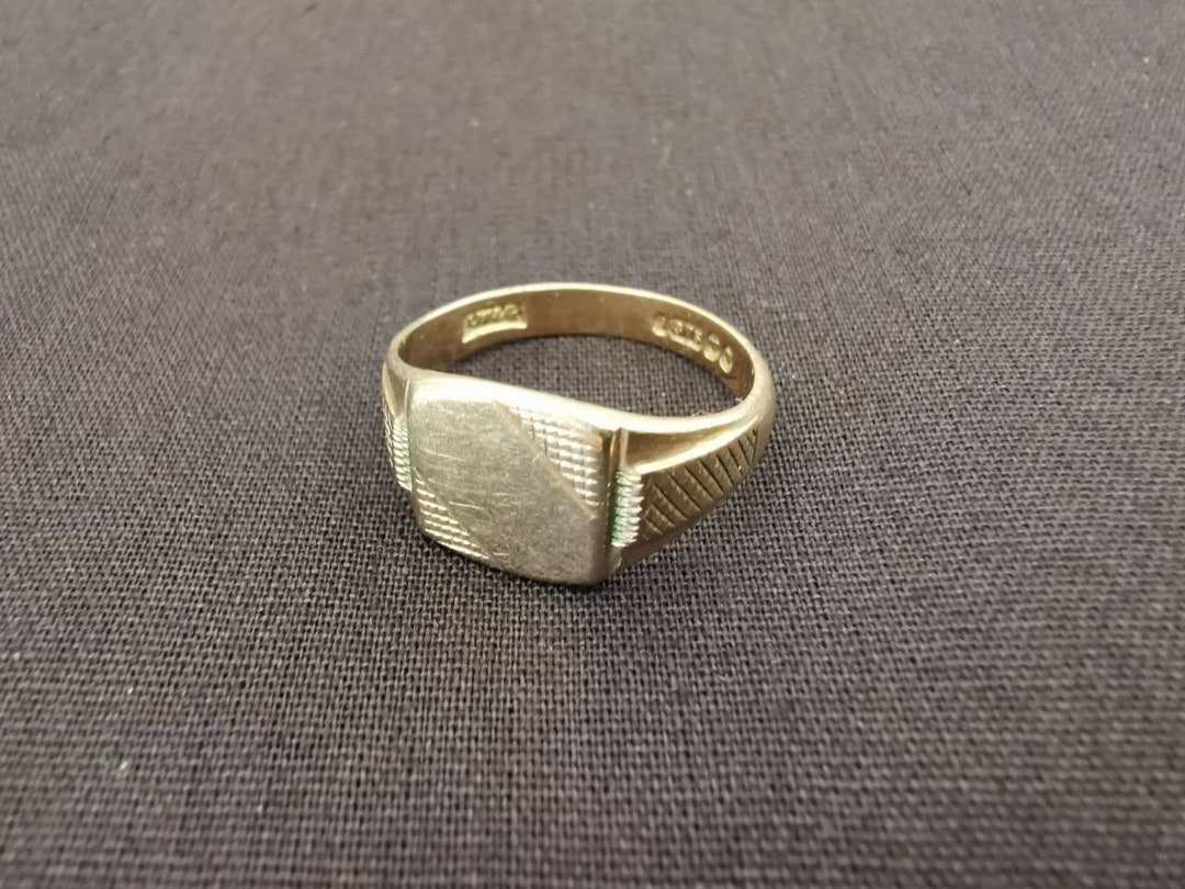 Vintage Chunky 9ct Solid Gold Signet Ring by Lawson Ward & Gammage UK T ...
