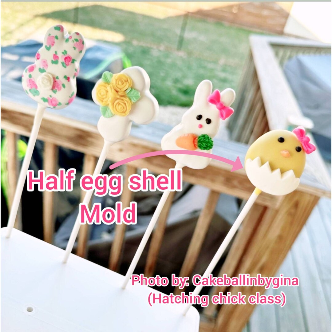 Easter Egg Mold Half Shell Chick Egg Mold 4 Cavities Silicone Mold ...