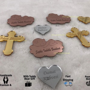 Custom Acrylic Mirror Tags Self Adhesive, Gold Mirror Tag, Rose Gold ...