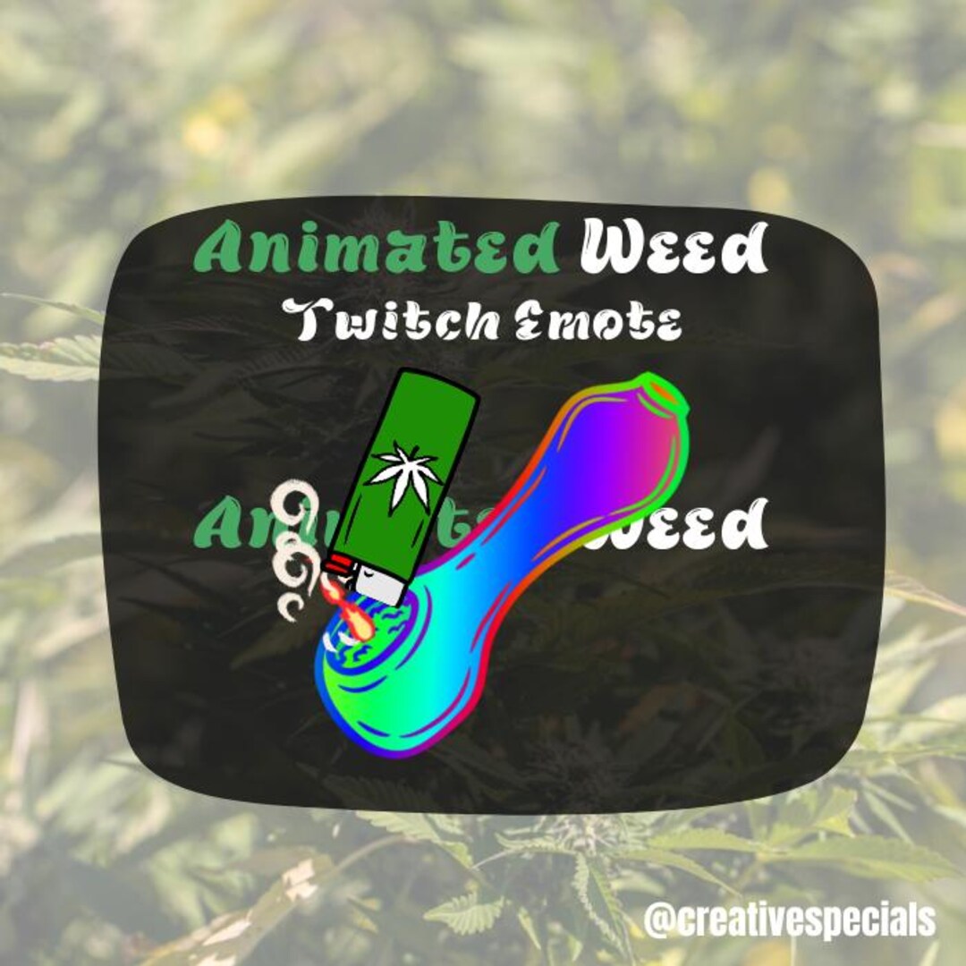 Animated Twitch Emote Rainbow Weed Bowl & Green Lighter Smoke Rising ...