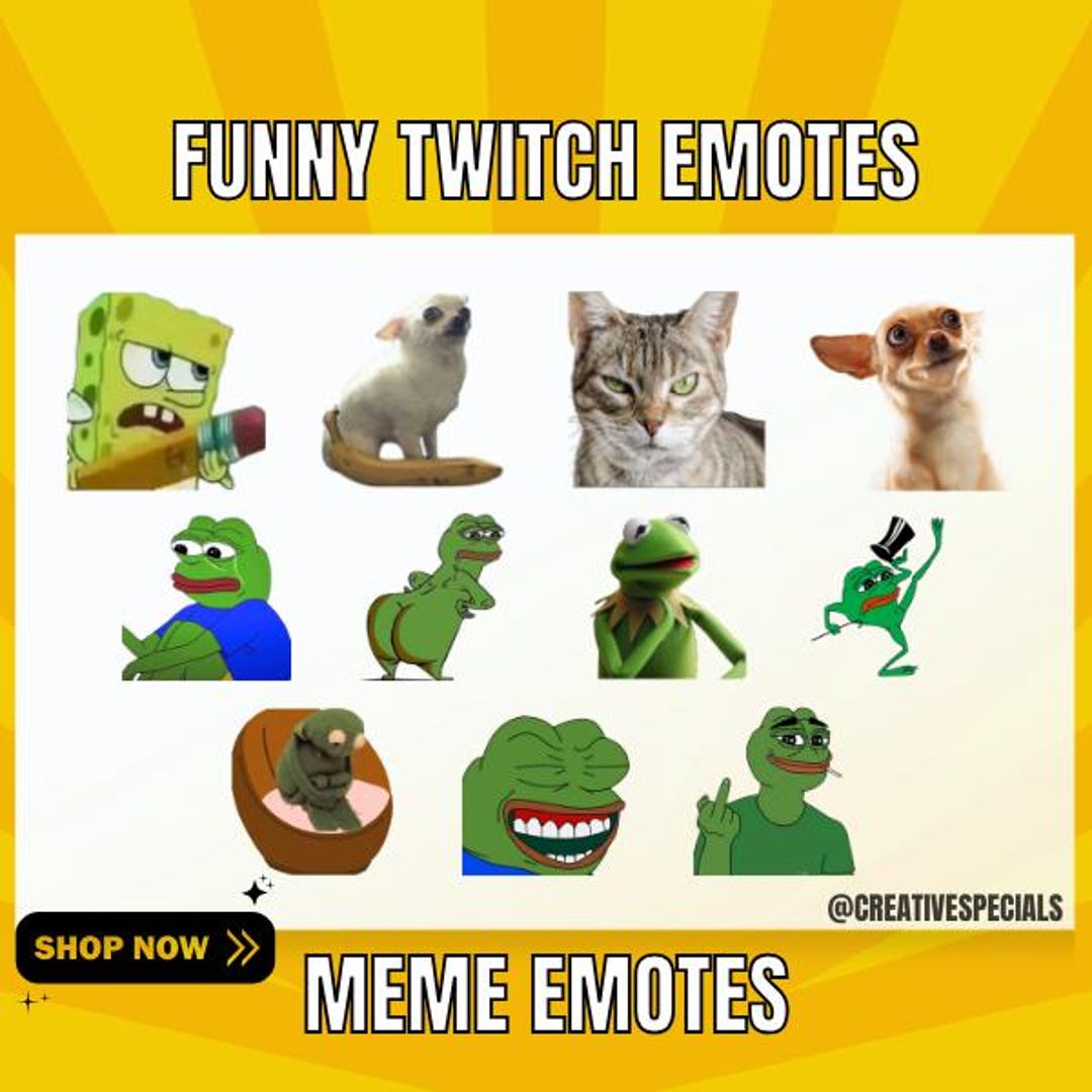 26 Hilarious Unique Twitch Emotes Pepe the Frog Cats Dogs Sponge Bob ...