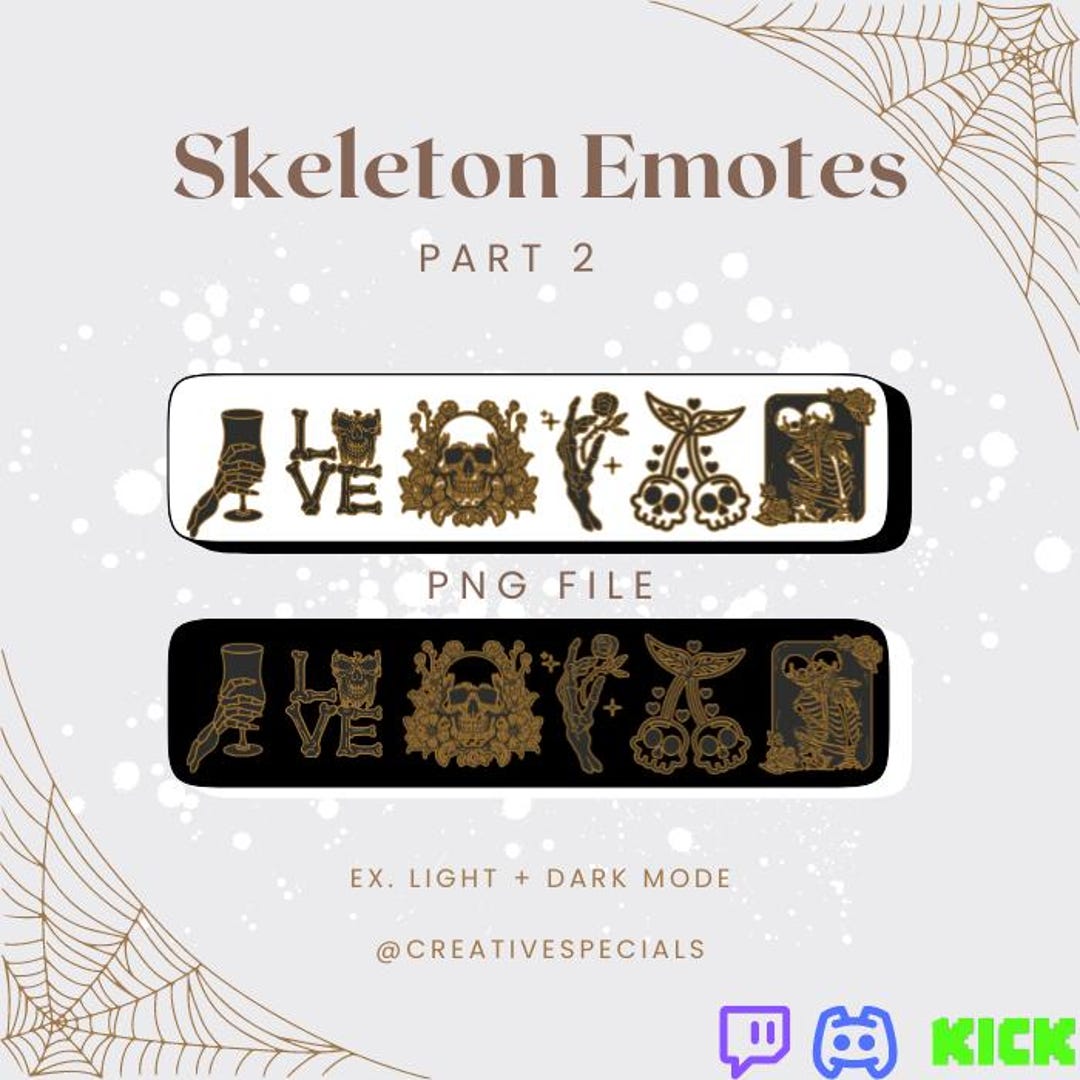 Skeleton Emotes Pack Part 2 Twitch Emotes Cute 112 Px Instant Download ...