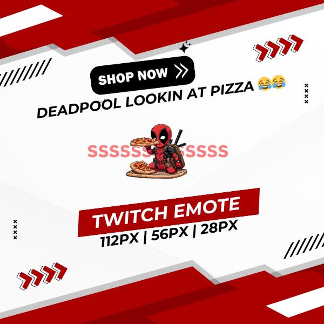 Deadpool Looking at Pizza Emote Twitch Emote High Quality Ready to Use ...