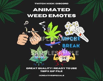 Animated Weed Emotes Chill Guy Crying Leaf Angry Cupcake Smoke Break ...