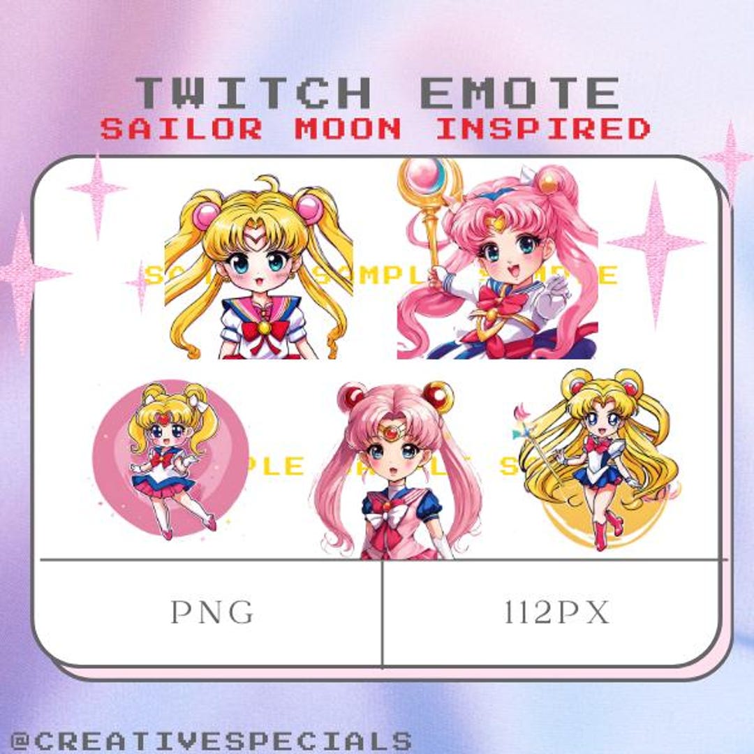 Sailor Moon Rini Emote Set 5 Magical Cute Powerful Emotes for Twitch ...