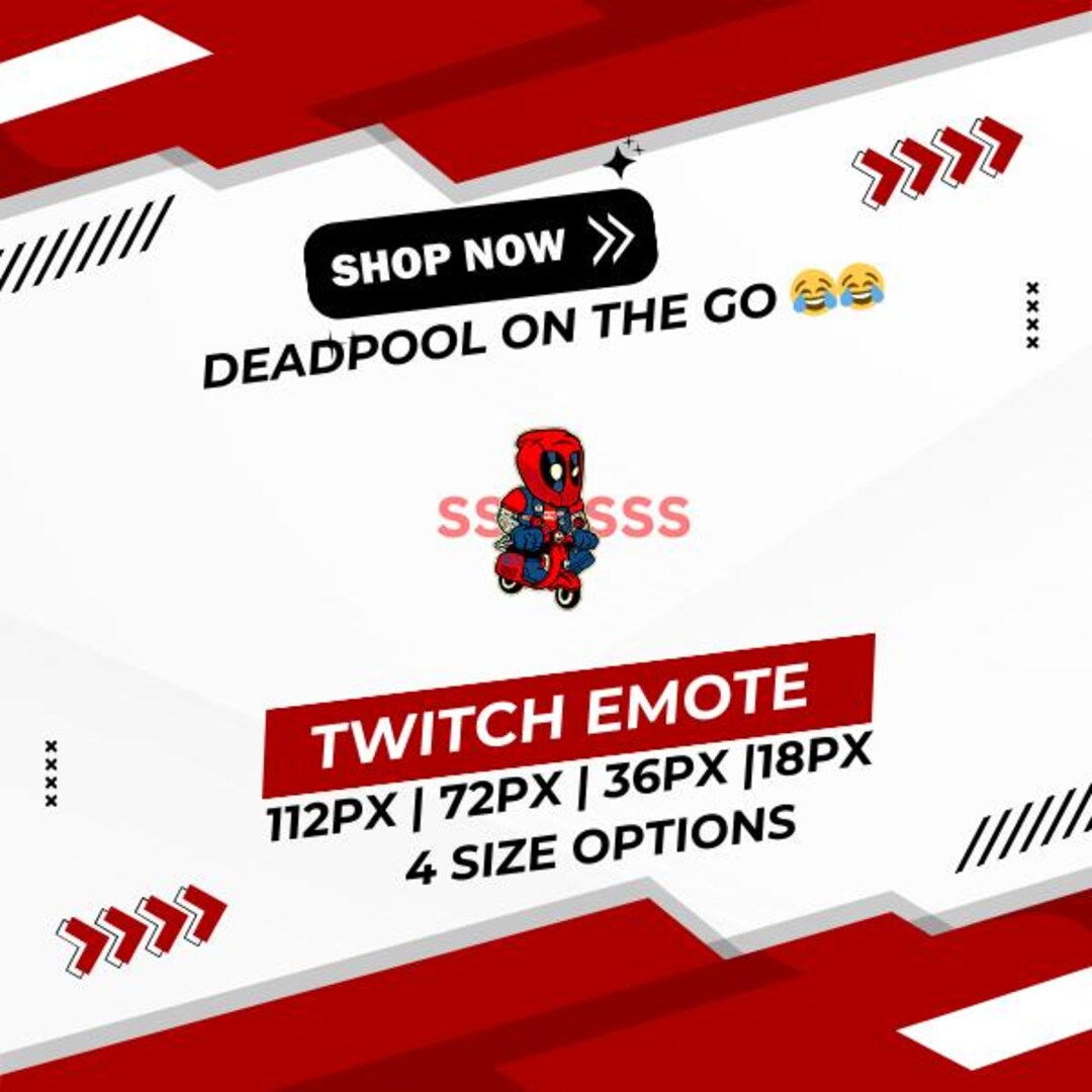 Deadpool Twitch Emote on the Go 4 Size Options Ready to Use - Etsy